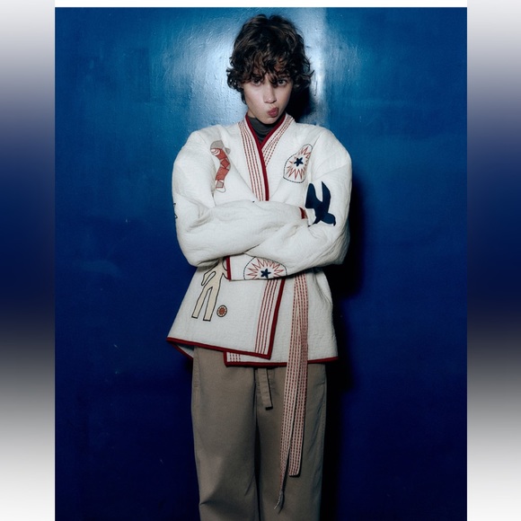 Zara | Jackets & Coats | Zara Embroidered Quilted Kimono | Poshmark